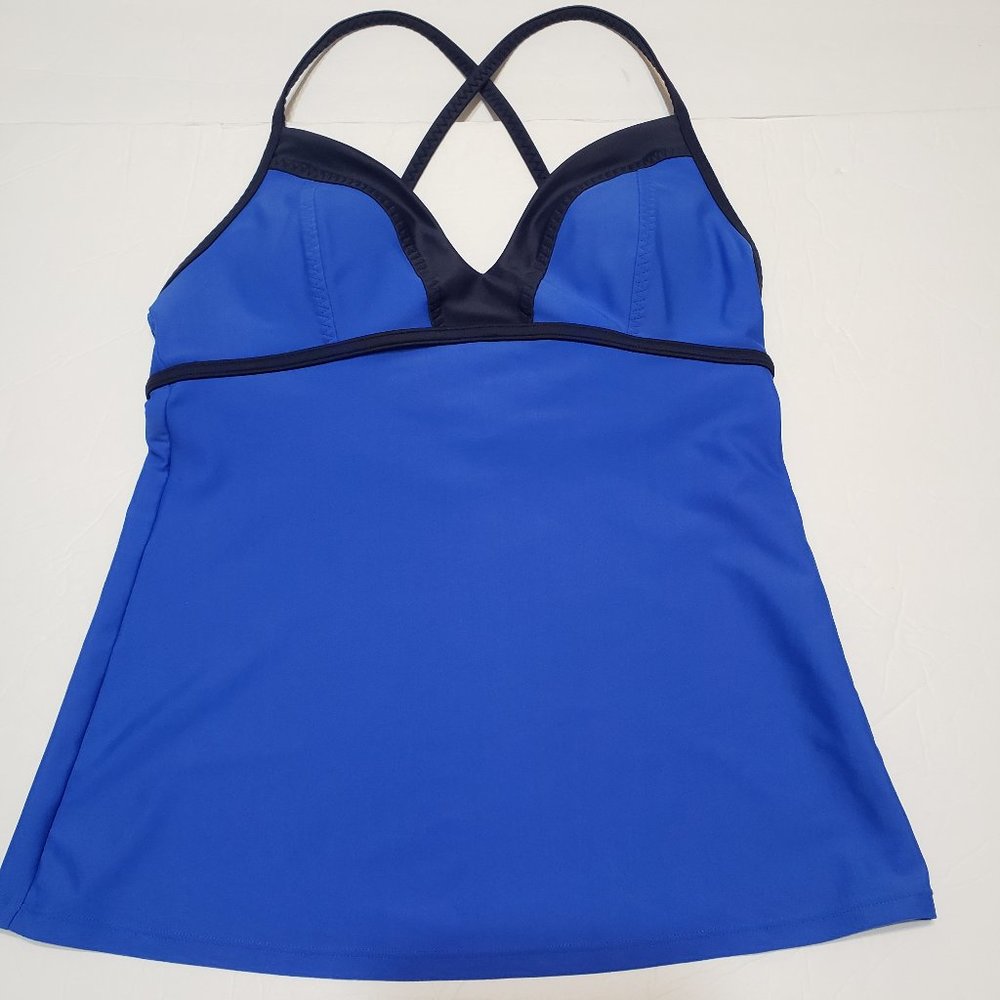Athleta Royal Blue Tankini Top Spaghetti Tank Top - Gem